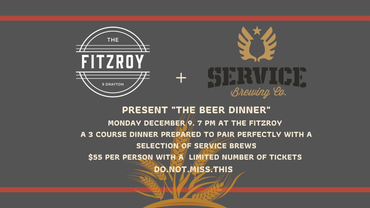 The Fitzroy & Service Brewery present "The Beer Dinner" - Service Brewing